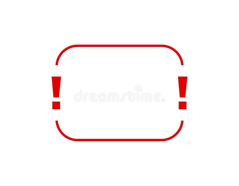 Alert Sign with Exclamation Marks in Red Frame Stock Vector ...