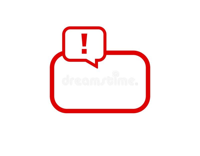 Alert Sign Framework with Exclamation in Balloon Shape Stock ...