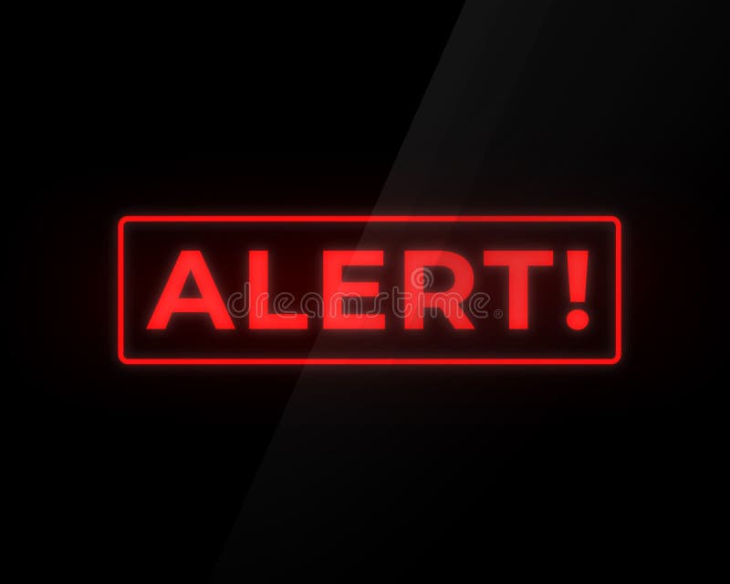 Alert Sign in Red Colour Light Text Effect Stock Illustration ...