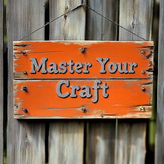 Alert Sign with "Master Your Craft" on a Simple Backdrop Stock ...