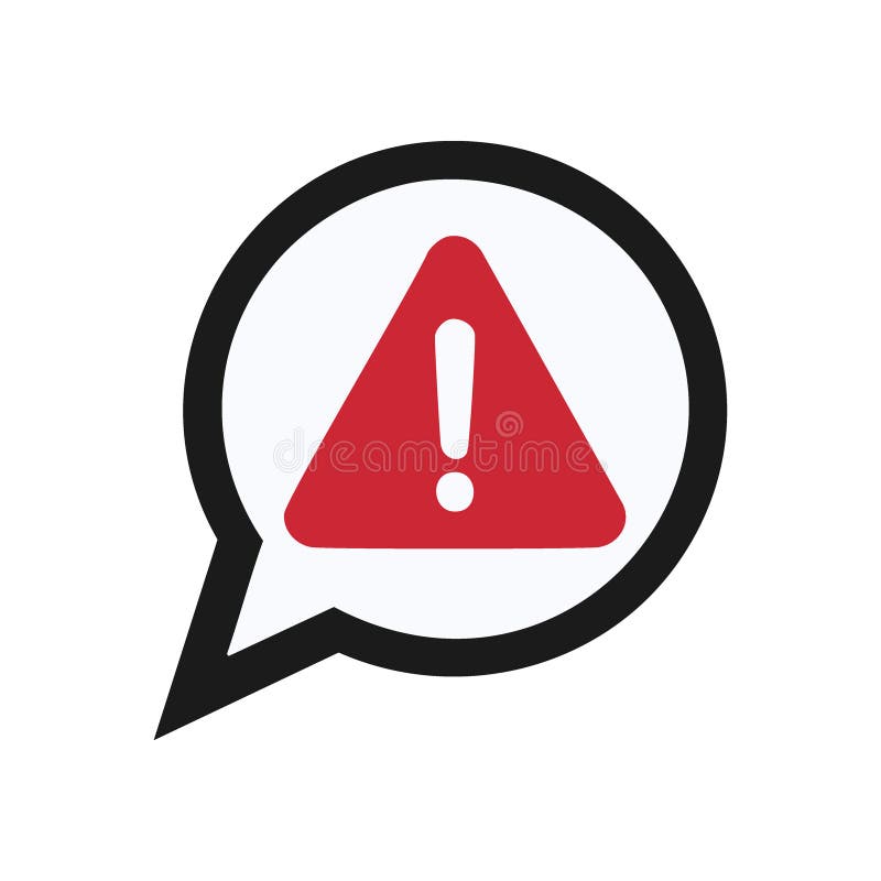 Alert Speech Bubble. Red Triangle with Exclamation Mark in a Speech ... Alert Speech Bubble. Red Triangle with Exclamation Mark in a Speech ...