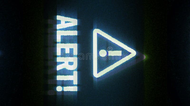 Alert Symbol on Analog Screen Modern Glitch Vertical Stock Video ...