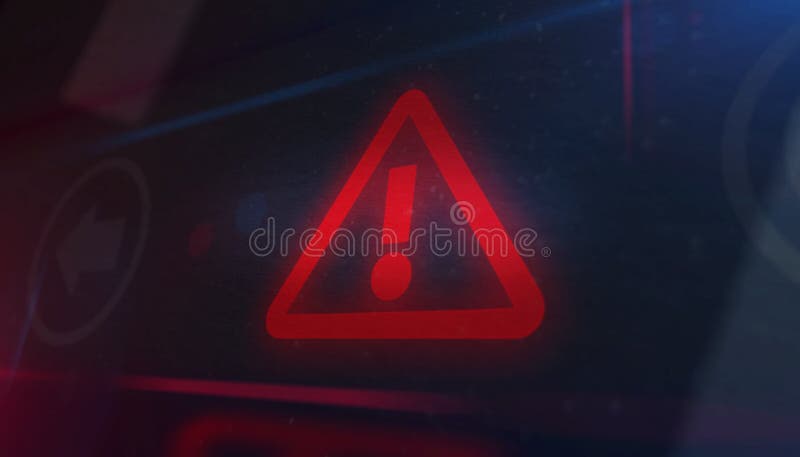 Alert Symbol Light Flashing on Board Control Display Stock Illustration ...