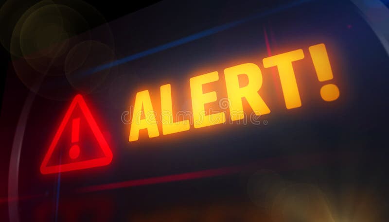 Alert Symbol Light Flashing on Board Control Display Stock Illustration ...