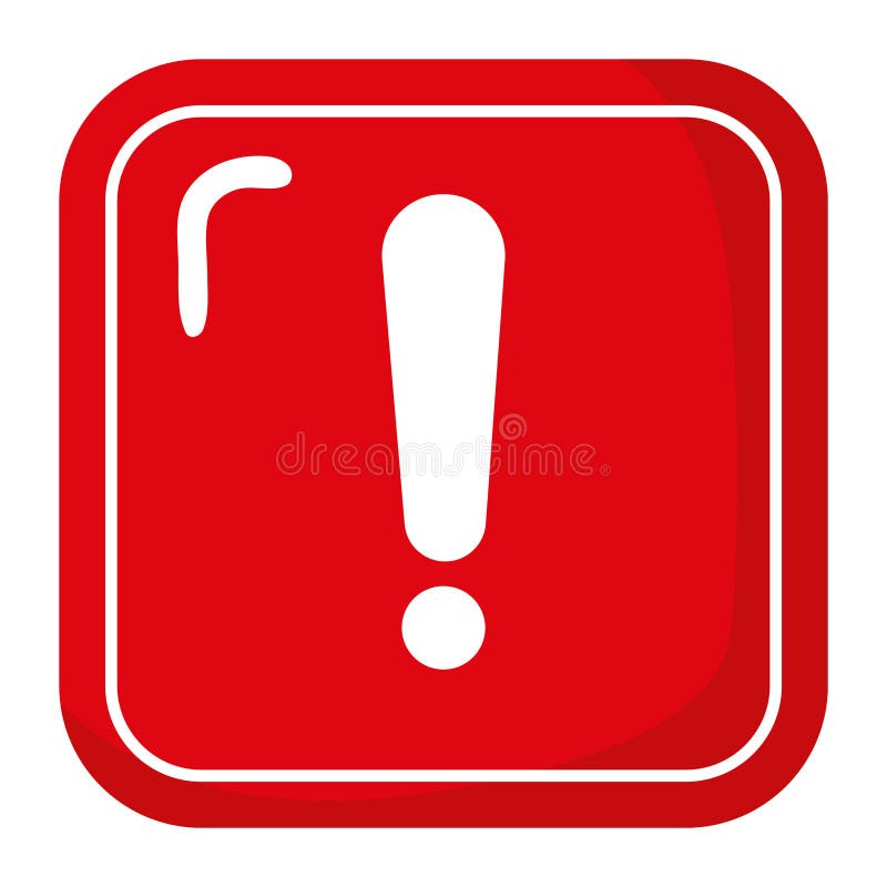 Alert symbol red square stock vector. Illustration of attention - 298986443