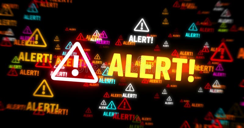 Alert Symbol on Analog Screen VHS Style Stock Video - Video of problem ...