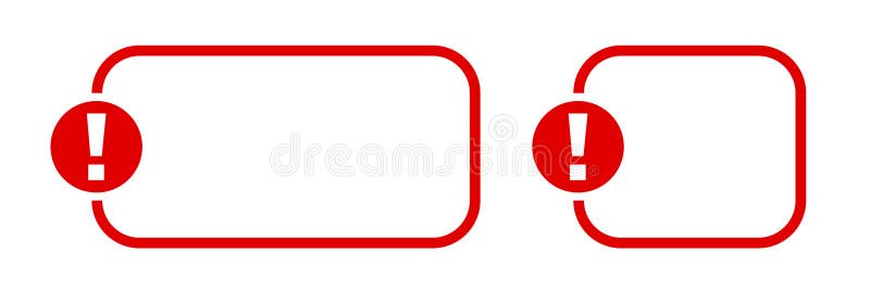 Alert Symbols in Red Circles and Rectangles Stock Vector - Illustration ...