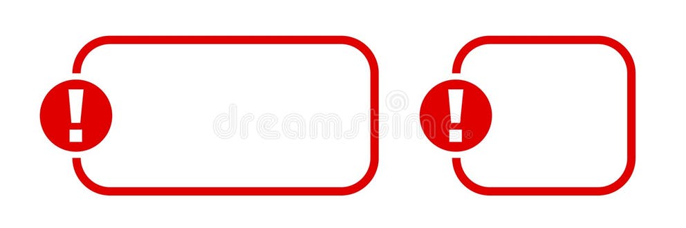 Alert Symbols in Red Circles and Rectangles Stock Vector - Illustration ...