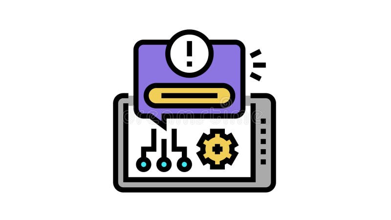 Alert System Color Icon Animation Stock Video - Video of management ...