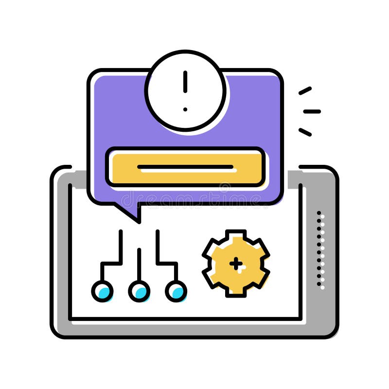 Alert System Color Icon Vector Illustration Stock Vector - Illustration ...