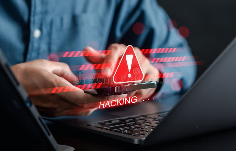 Alert System Hacked Popup On Screen Spam Virus With Warning Caution