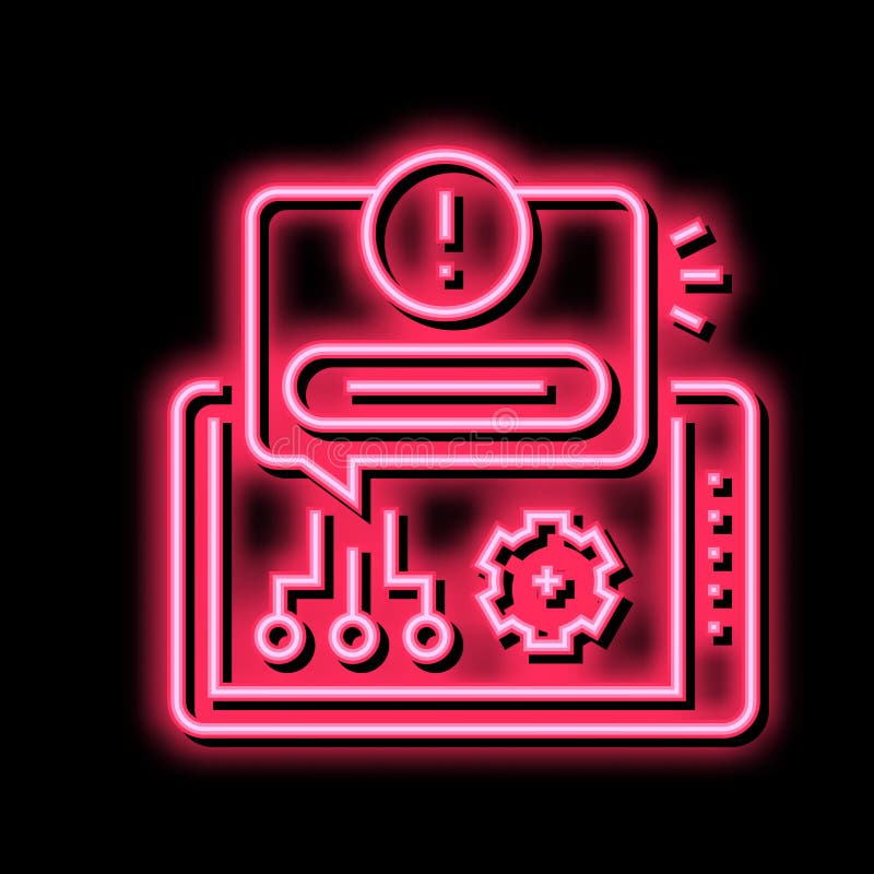 Alert System Neon Glow Icon Illustration Stock Vector - Illustration of ...