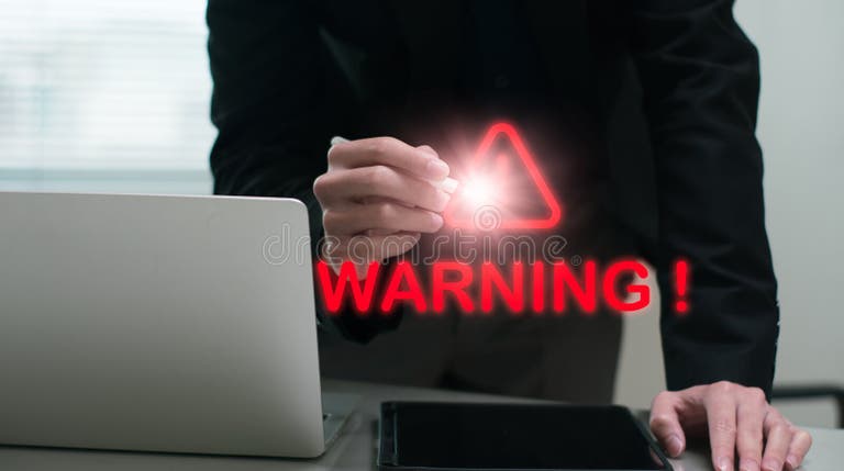 Alert System Warning Error Maintenance System and Internet Security Protect Concept, Cyber ...