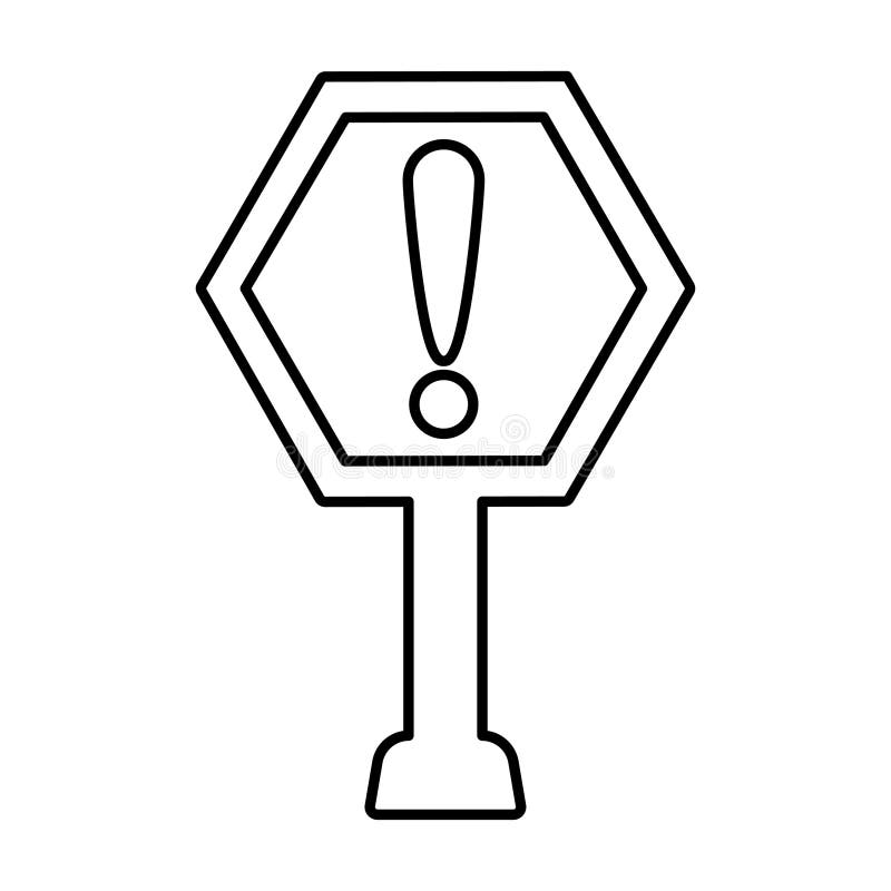 Alert, Warning Board Icon in Outline Style Stock Vector - Illustration ...