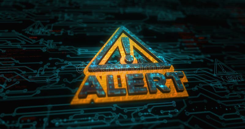 Alert Warning Symbol Digital Concept Stock Footage - Video of computer ...