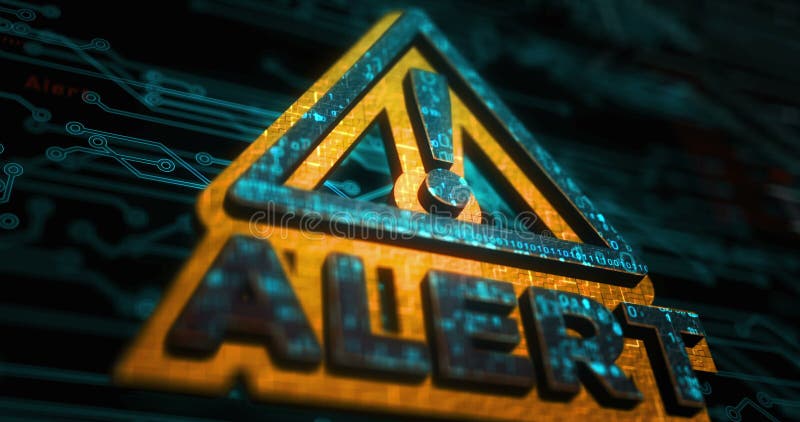 Alert Warning Symbol Digital Concept Stock Footage - Video of cyber ...