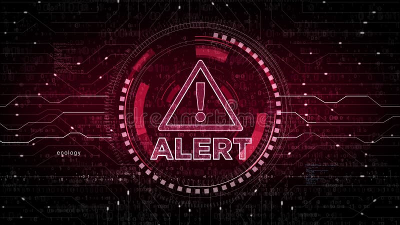 Alert Warning Symbol Loop Digital Concept Stock Footage - Video of ...