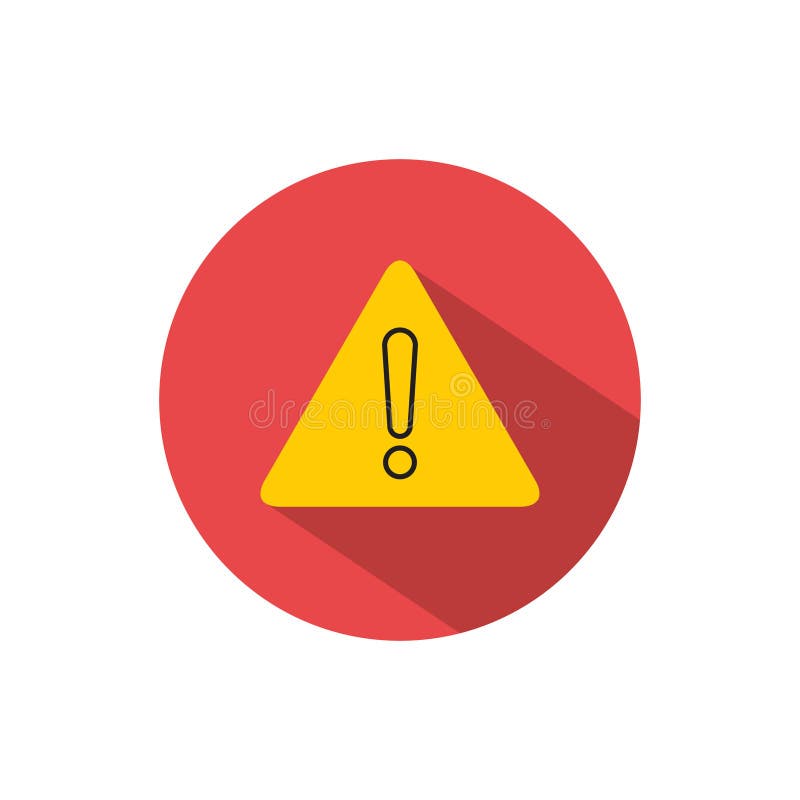 Alert Warning Icon with Long Shadow. Exclamation Mark Line Sign Symbol ...
