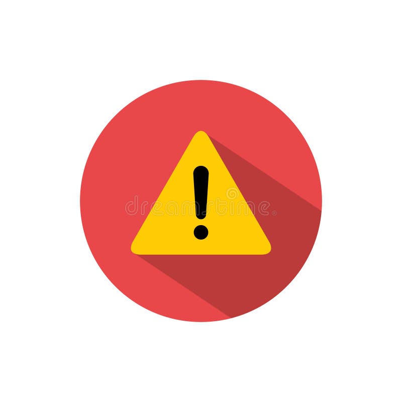 Alert Warning Icon with Long Shadow. Exclamation Mark Sign Symbol on ...