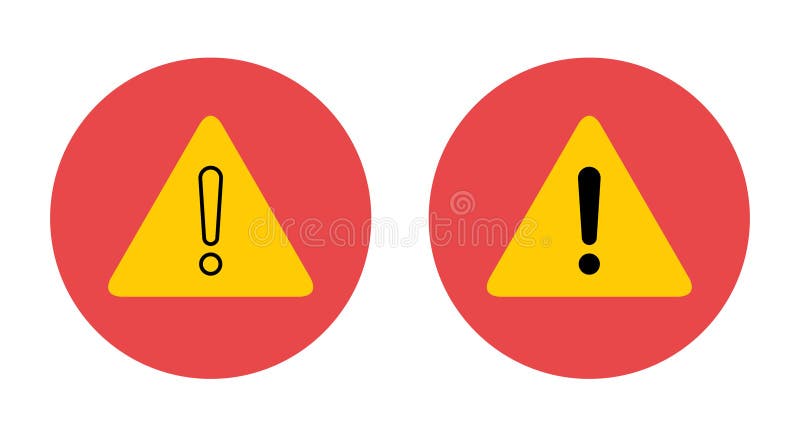 Alert Warning Icon Vector on Red Circle. Exclamation Mark Sign on ...