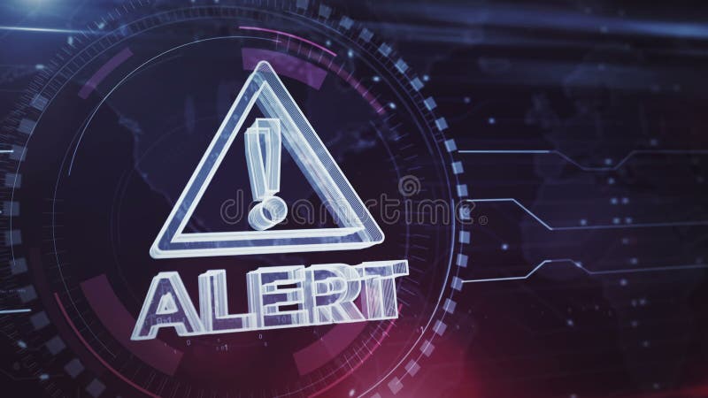 Alert Warning Symbol Loop Digital Concept Stock Footage - Video of ...