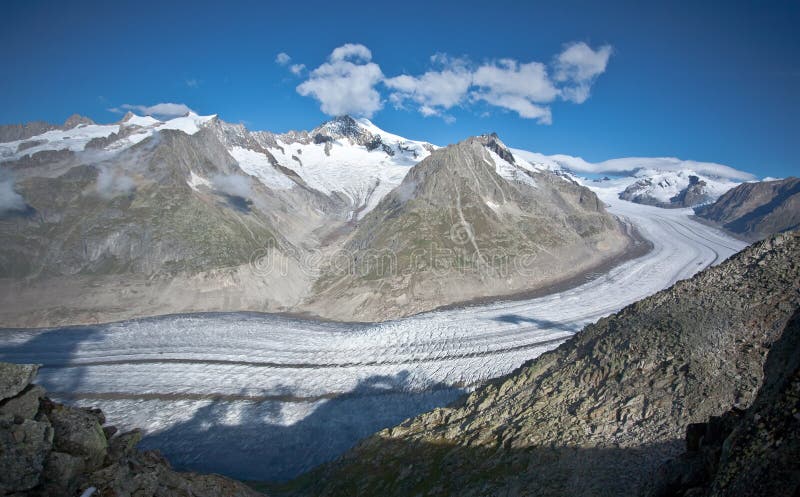 Aletsch Glacier stock image. Image of glacier, peak, summit - 15744027
