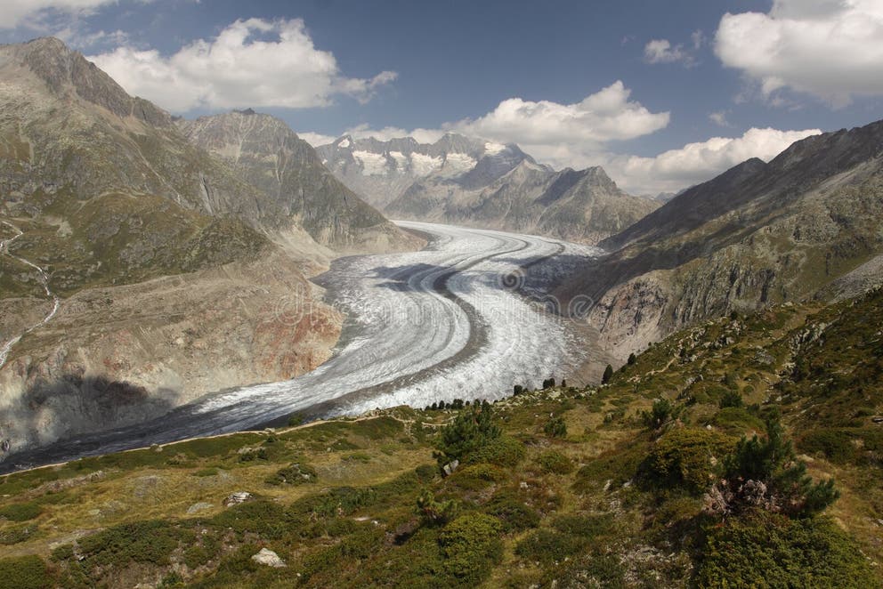 Aletsch glacier stock image. Image of valley, alpine - 20909613