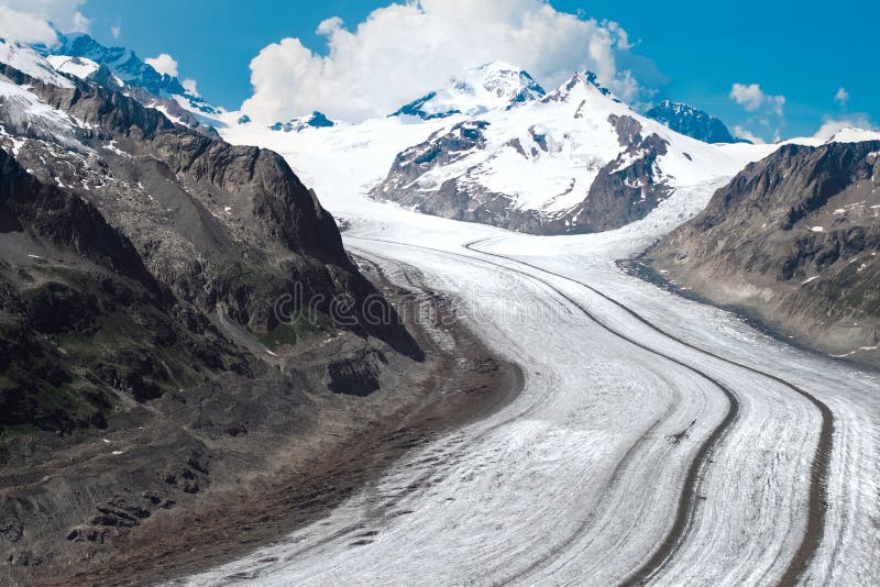 Aletsch Glacier stock image. Image of glacier, peak, summit - 15744027