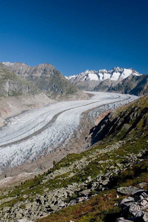 Aletsch Gletscher In Den Alpen, Die Schweiz Stockbild - Bild von alpin ...