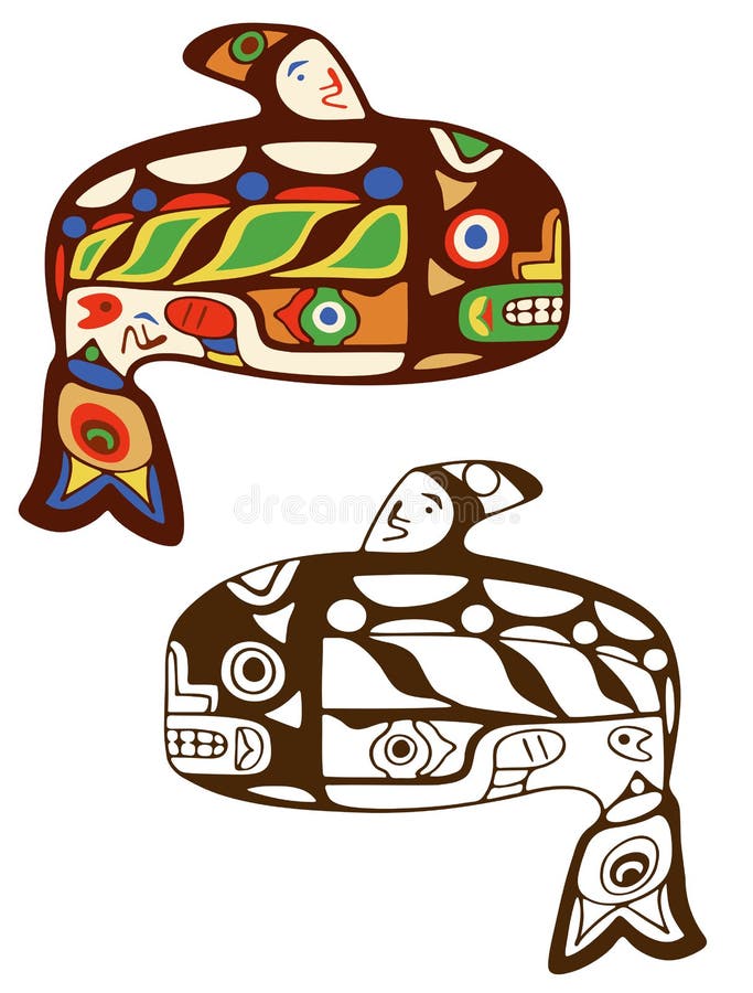 Aleut Whale illustration stock vector. Illustration of abstract - 142873298