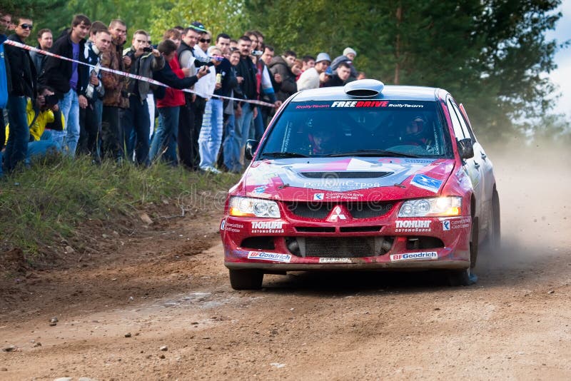 Alex Federov Drives a Red Mitsubishi Lancer Editorial Image - Image of ...
