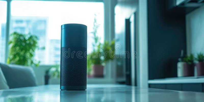 Alexa Echo Device on Table stock photo. Image of product - 361822842