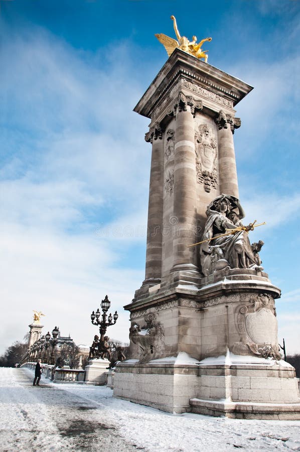 Alexander 3 Bridge in Paris by Winter Editorial Photography - Image of ...