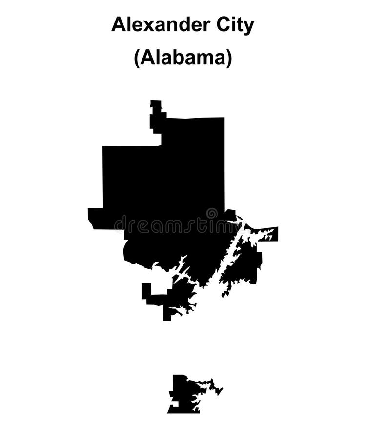 Alexander City outline map stock vector. Illustration of boundary ...