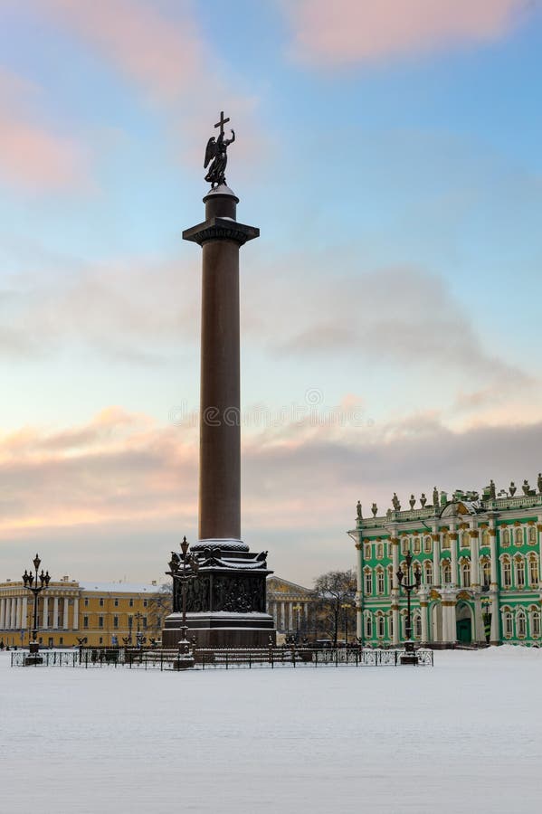 Alexander Column and the Hermitage, St Petersburg, Russia Stock Image ...