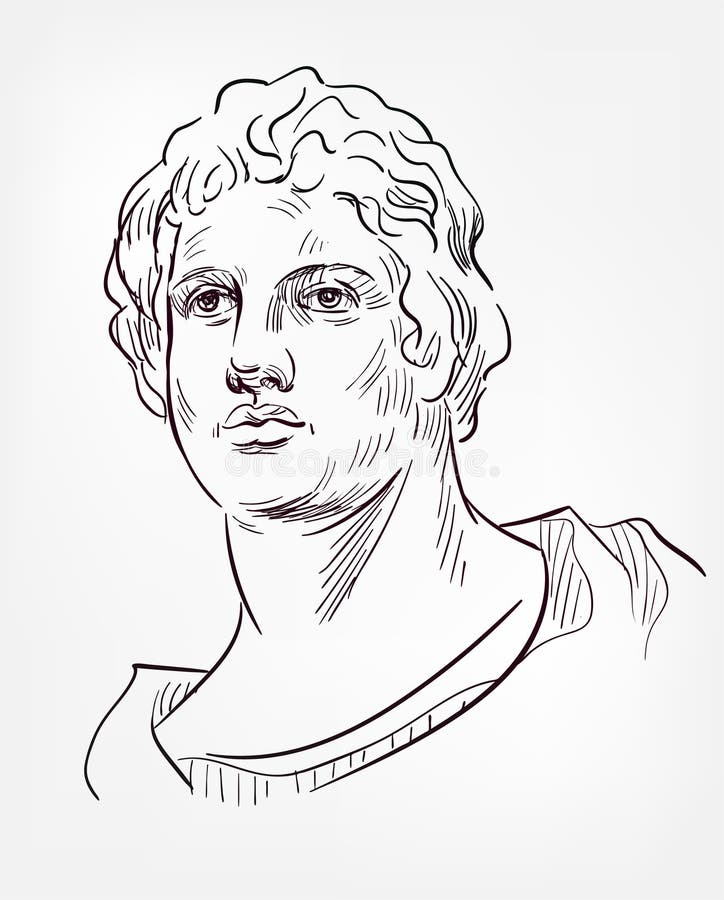 Alexander El Gran Retrato De Boceto Vectorial Macedon Foto de archivo ...