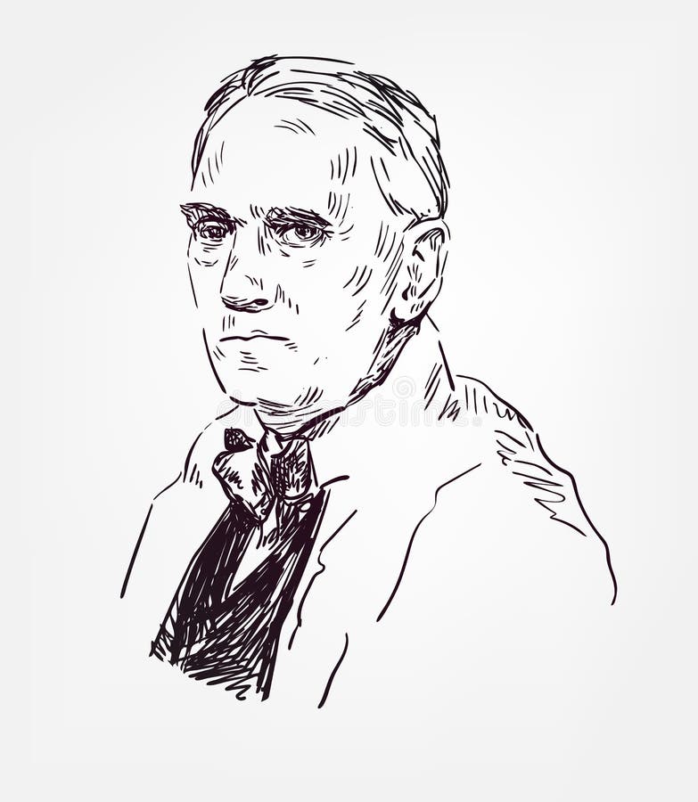 Alexander Fleming Vector Sketch Illustration Portrait Editorial ...
