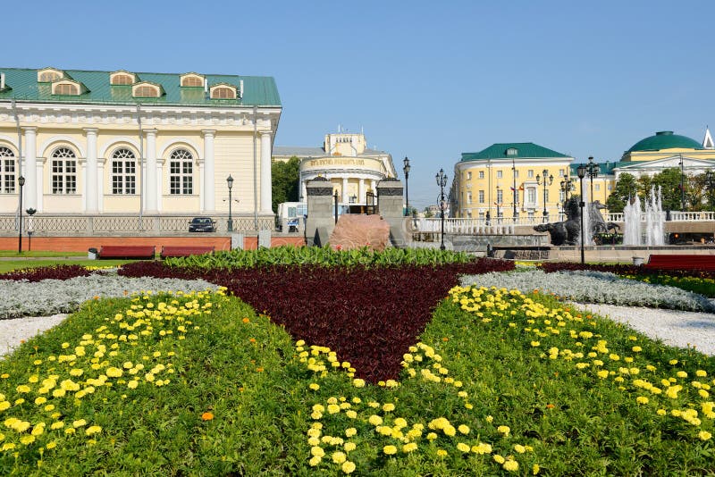 Alexander Garden and Manege Square Stock Photo - Image of plants ...