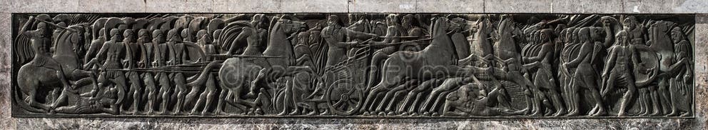 Alexander the Great, Relief Art Monument Stock Photo - Image of fight ...