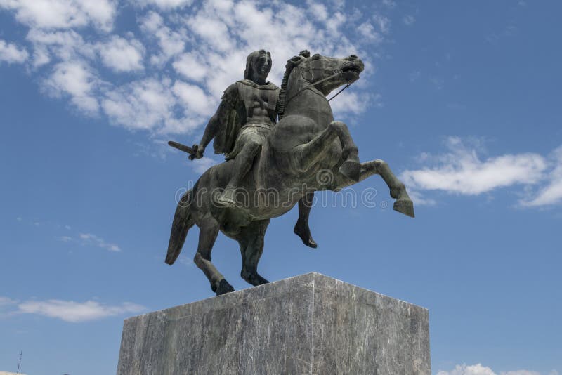 Alexander the Great Statue on the Waterfront in Thessaloniki Greece ...