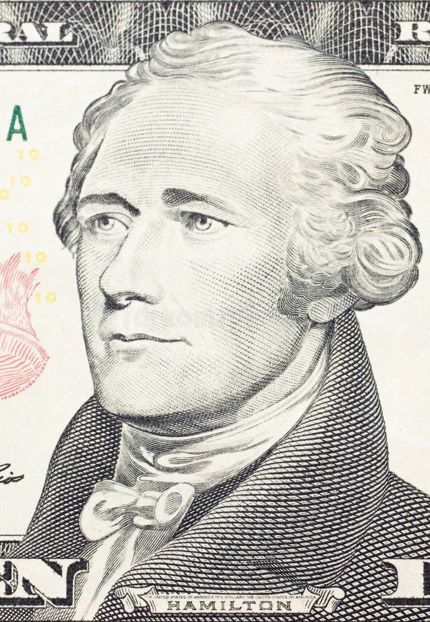 Alexander Hamilton Portrait on Dollar Bill Stock Image - Image of face ...