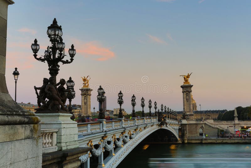 Alexander III Bridge editorial image. Image of capital - 78475460