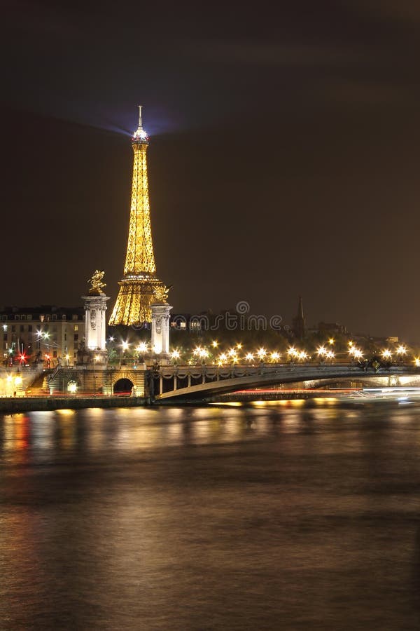 Alexander III Bridge and Eiffel Tower Editorial Stock Image - Image of ...