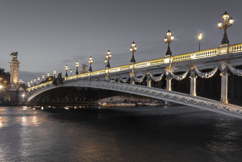Alexander III bridge stock photo. Image of ille, illuminated - 51018902