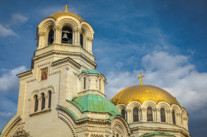 Alexander Nevski Cathedral Square in Sofia at Dramatic Autumn Sunset ...
