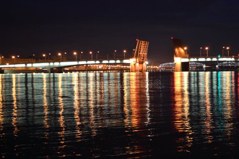 Alexander Nevsky Bridge at Night Stock Photo - Image of destinations ...