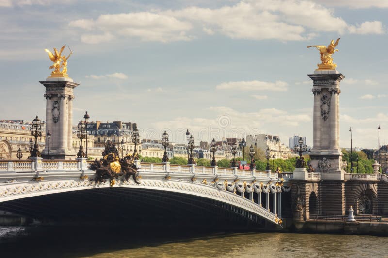 Alexander S Third Bridge in Paris on a Spring Day Editorial Photo ...