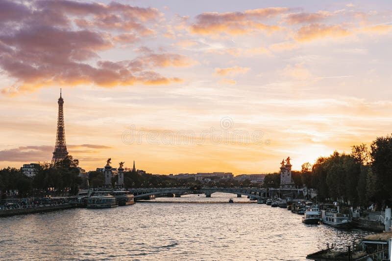 The Alexander the Third Bridge on the Seine in Paris France Stock Photo ...