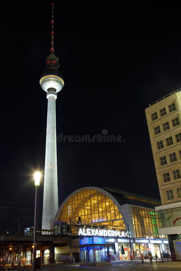 Alexanderplatz, Tv Tower at Night, Berlin Stock Image - Image of ...
