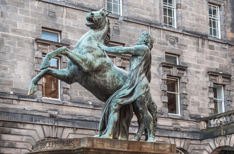 Alexandre Et Statue De Bucephalus, Edimbourg, Ecosse, R-U Image stock ...